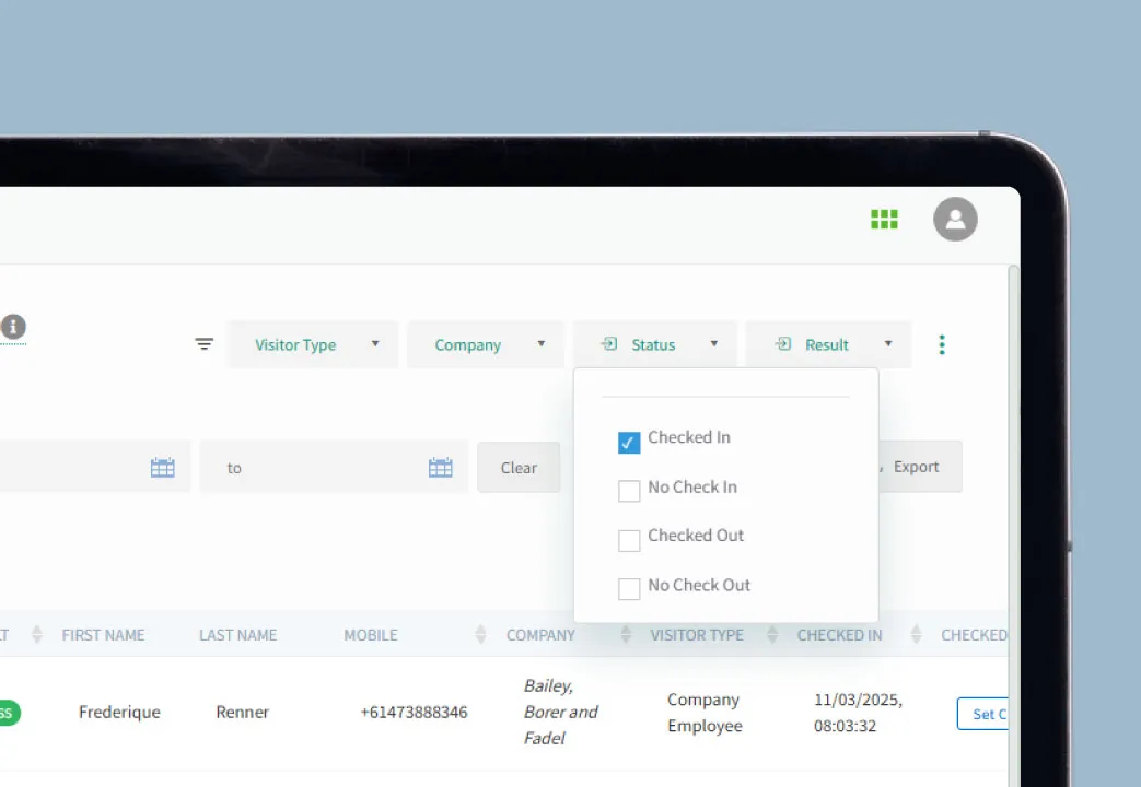 Combining induction software with site check in - Altora